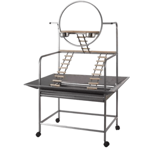 Extra Large Metal Parrot Stand on Wheels - Bird Cage Plus: Pet Supplies